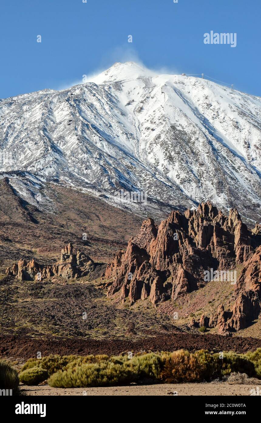 Desert Landscape in Volcan Teide National Park Stock Photo - Alamy