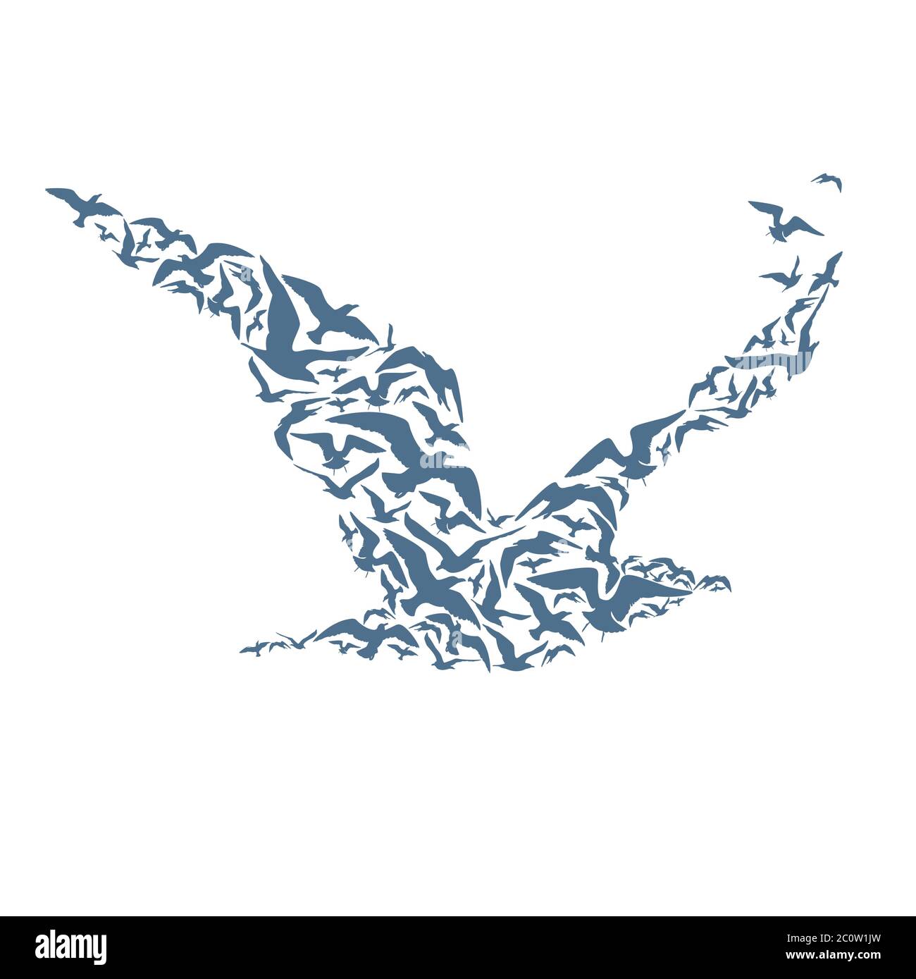 Silhouette white seagull soaring Stock Vector Images - Alamy