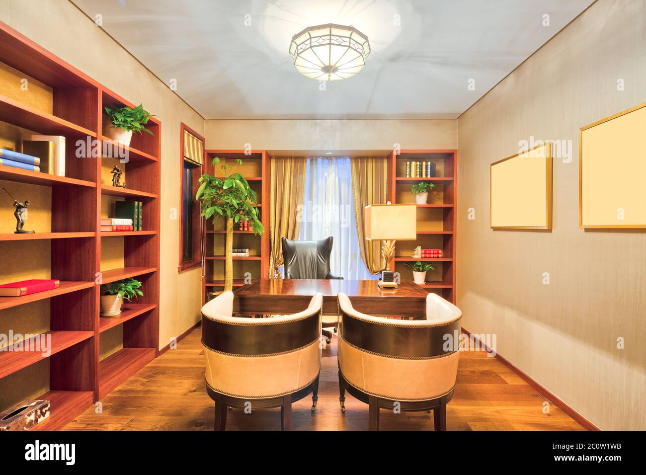 Interior of luxury study Stock Photo - Alamy