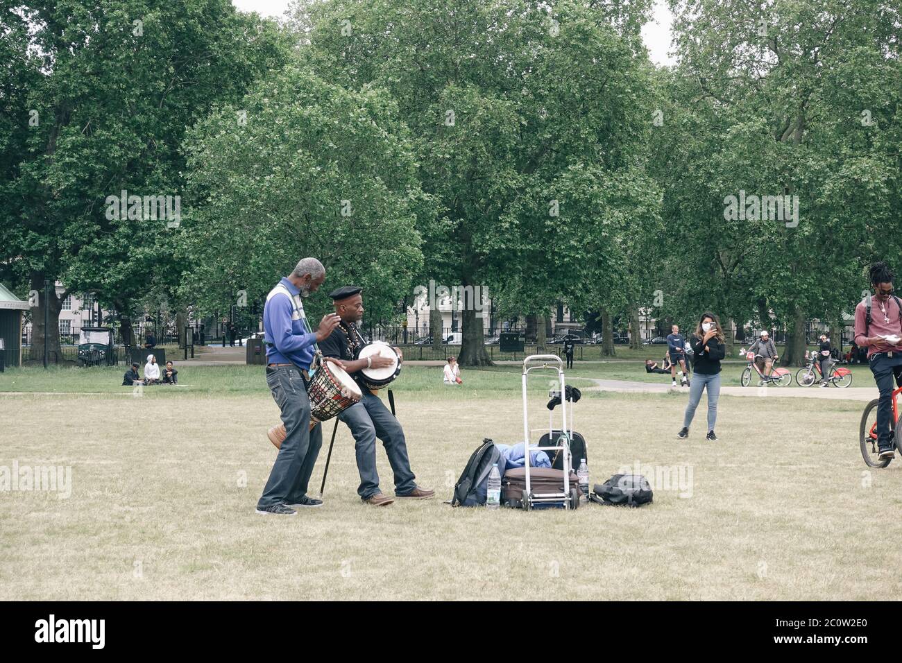 BLM Protestors on June 12th, 2020. The demonstration began in Hyde Park ...