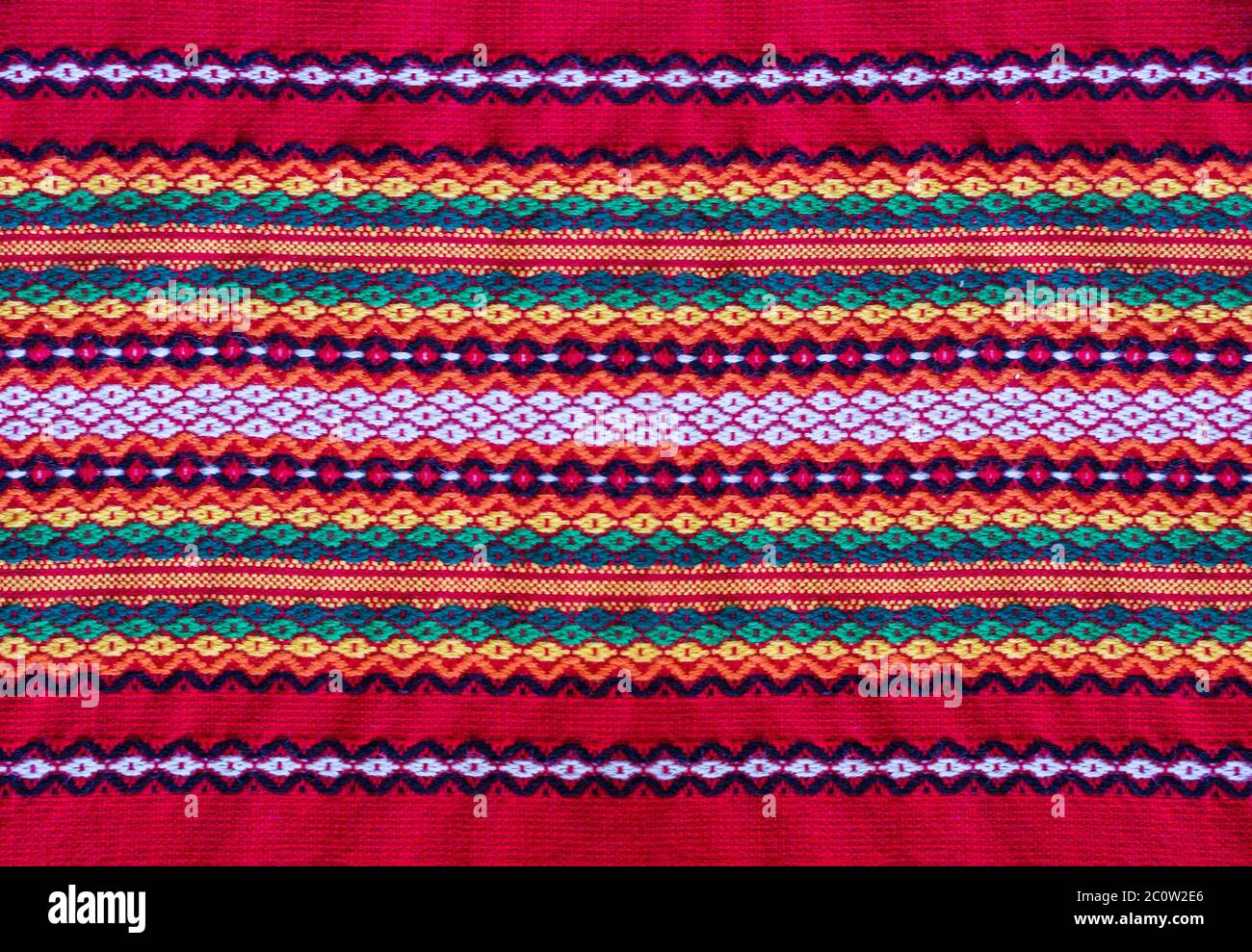 Traditional bulgarian tablecloth in red colors Stock Photo - Alamy