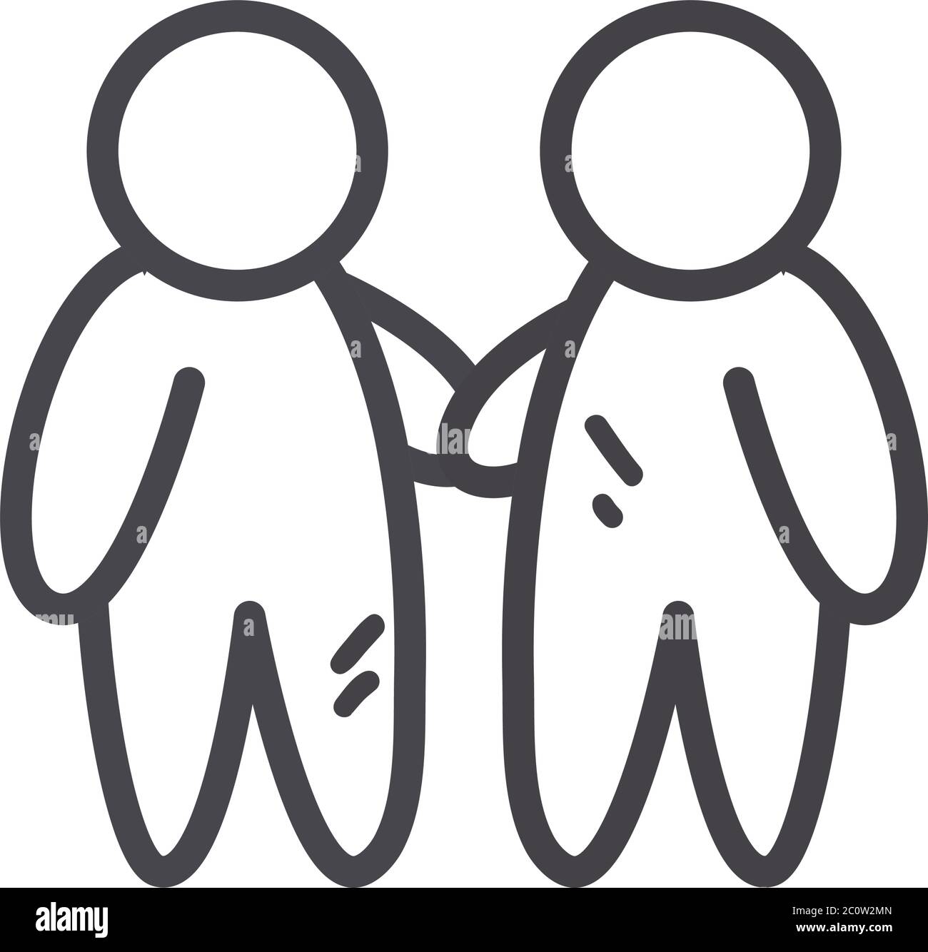 Avatars persons friends line style icon design of friendship and love ...