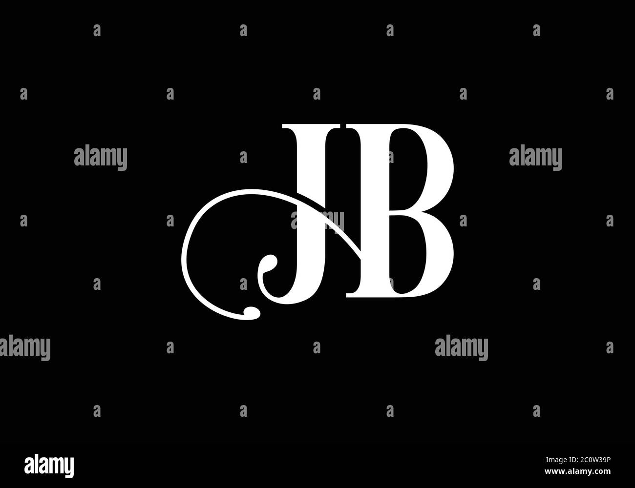 Initial Monogram Letter J B Logo Design Vector Template. JB Letter Logo ...