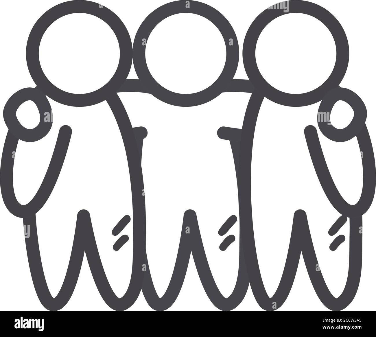 Avatars persons friends hugging line style icon design of friendship ...