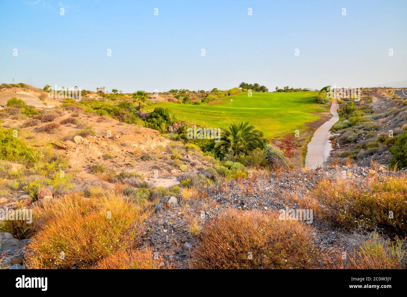 Golf Green Grass Fiel Stock Photo - Alamy