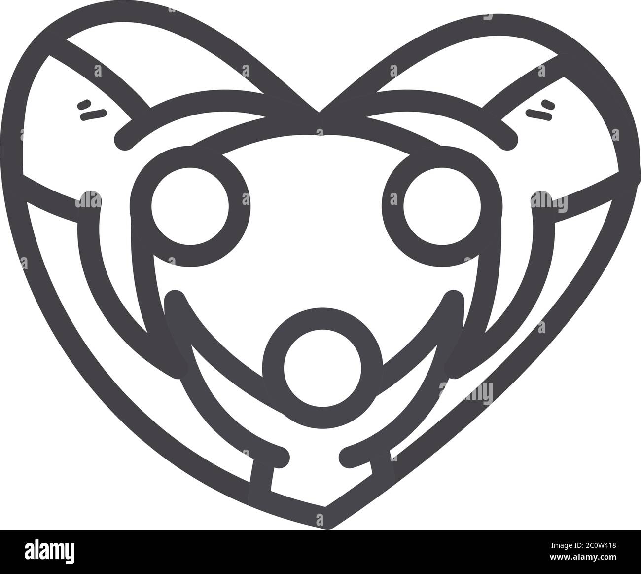 Avatars persons with heart line style icon design of love passion and ...