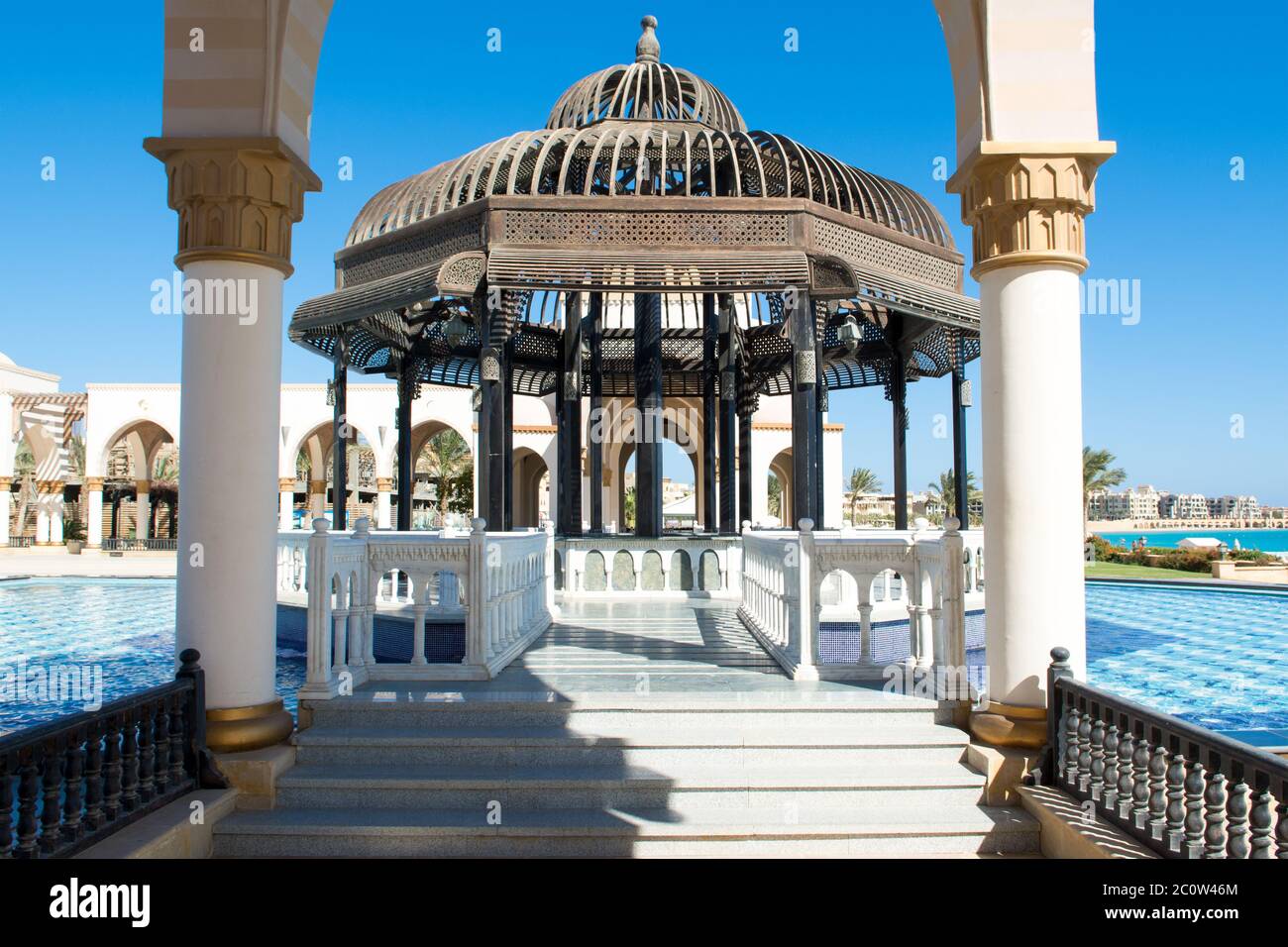 Sahl Hasheesh, Egypt - 1 November 2017: Belvedere in old town of Sahl ...