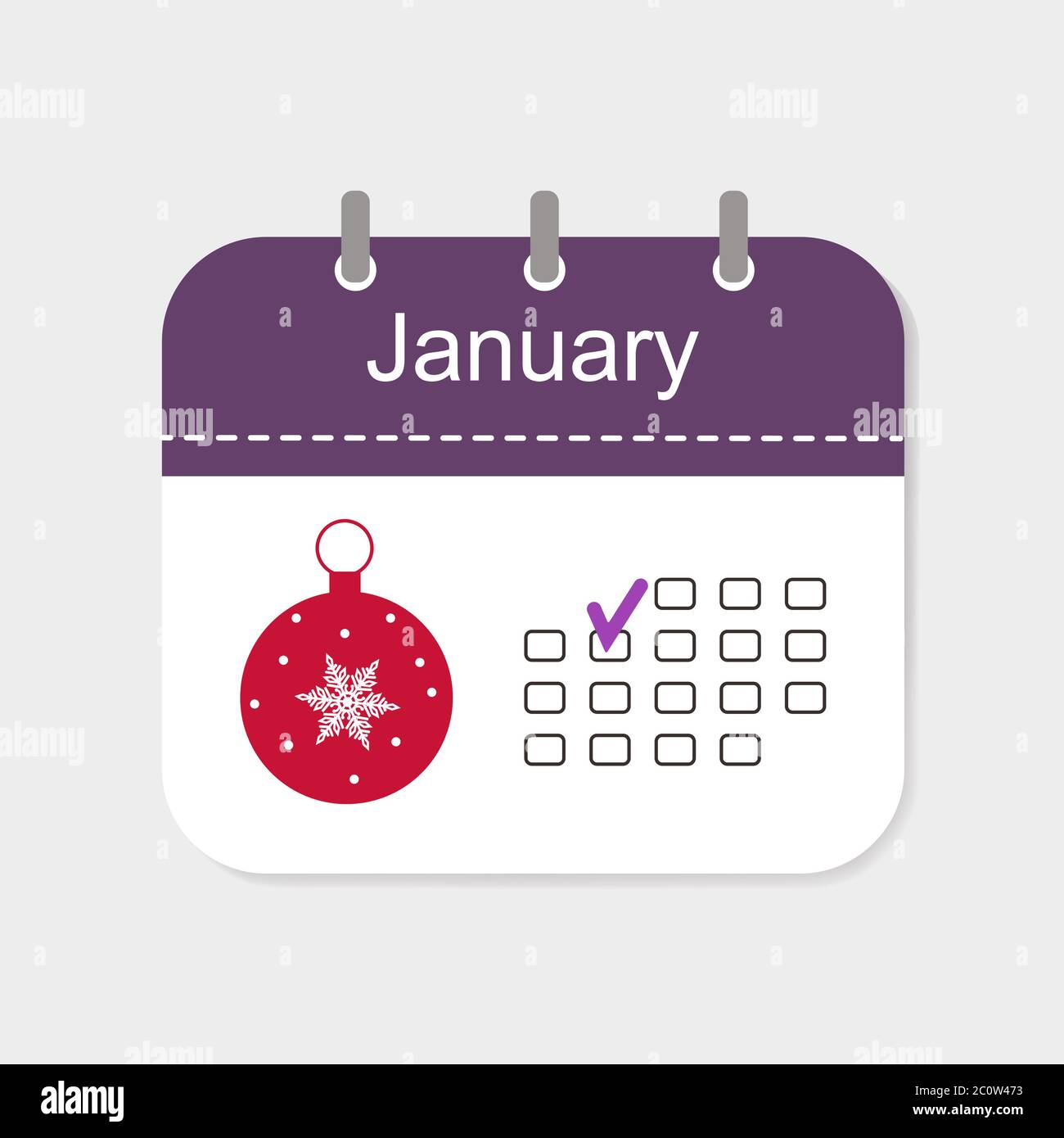 Calendar icon January with pattern isolated on white background. Vector ...