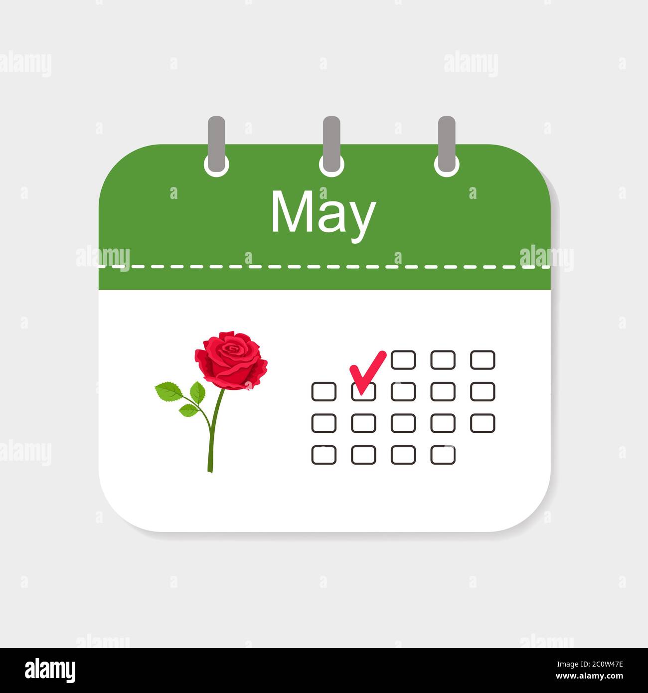 Calendar icon May with pattern isolated on white background. Vector ...
