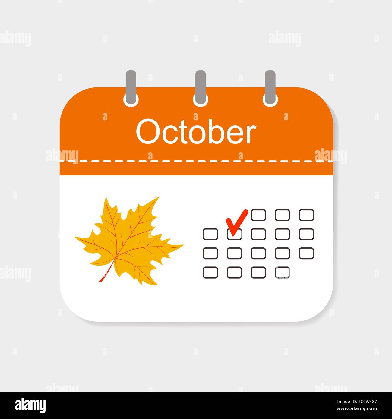 Calendar icon October with pattern isolated on white background. Vector ...