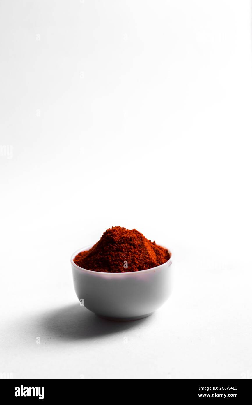 fresh red chilli powder and red chilli isolated stock image Stock Photo ...