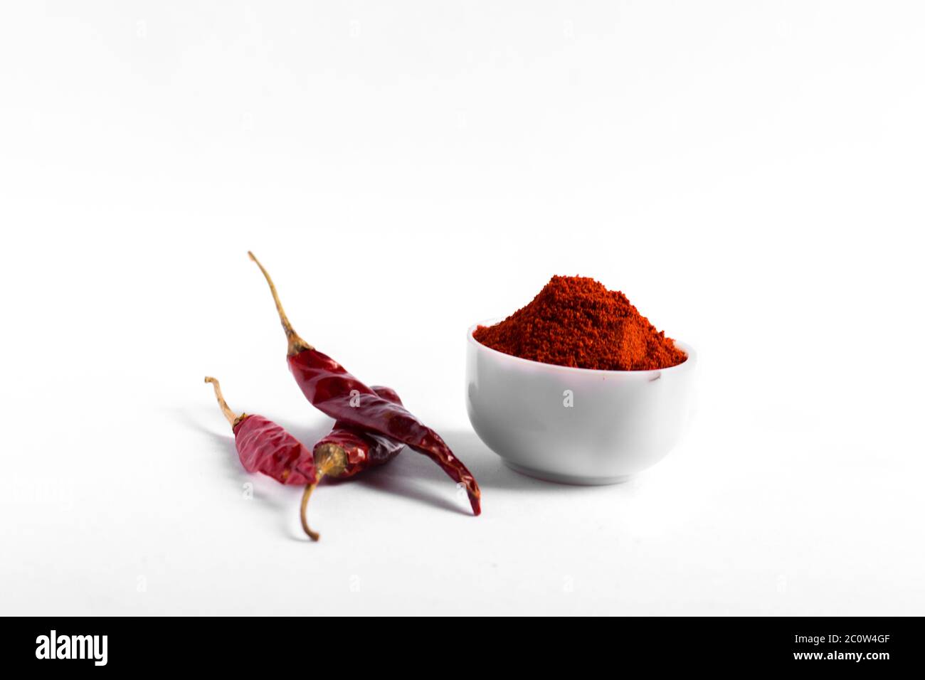 fresh red chilli powder and red chilli isolated stock image Stock Photo ...