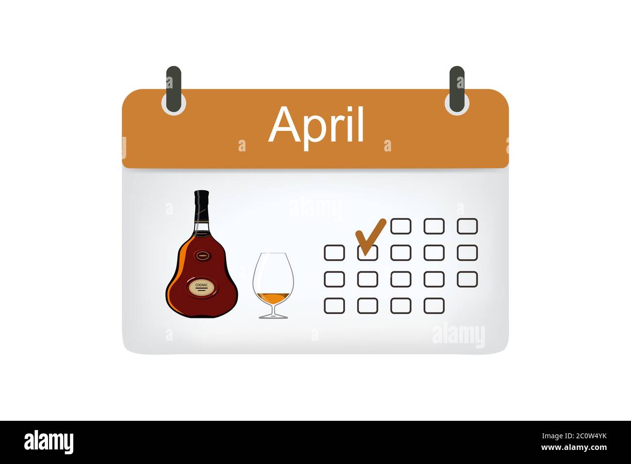 Calendar icon April with pattern isolated on white background. Vector ...