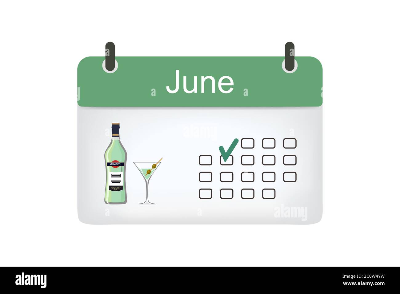 Calendar icon June with pattern isolated on white background. Vector ...