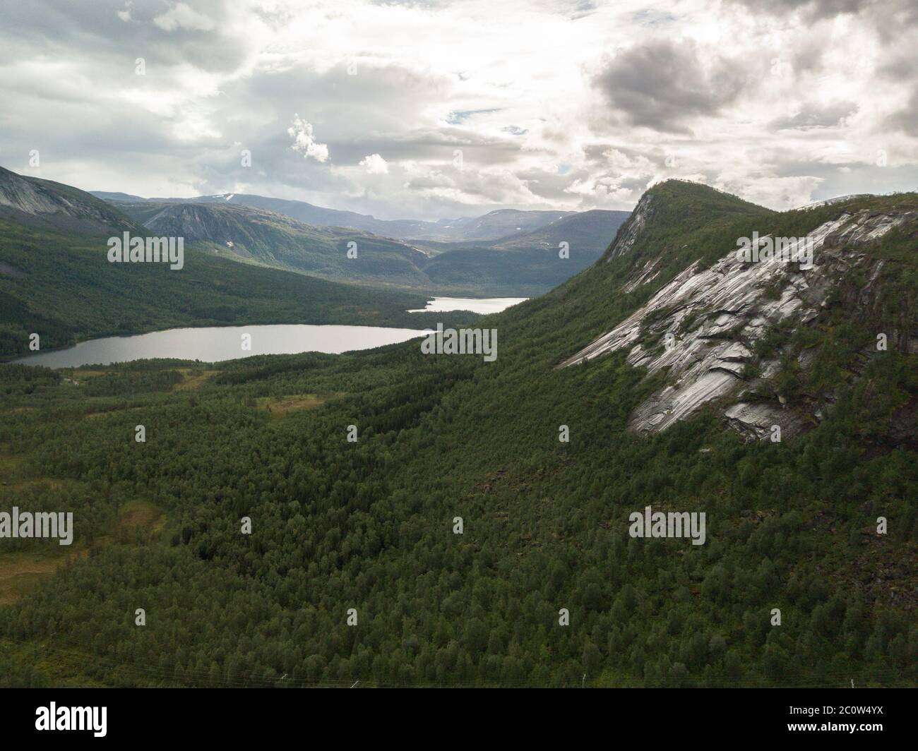 Aerial shot of the arctic circle in Norway Stock Photo - Alamy