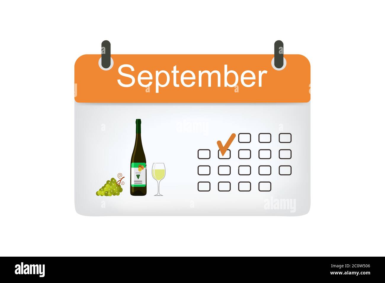 Calendar icon September with pattern isolated on white background ...