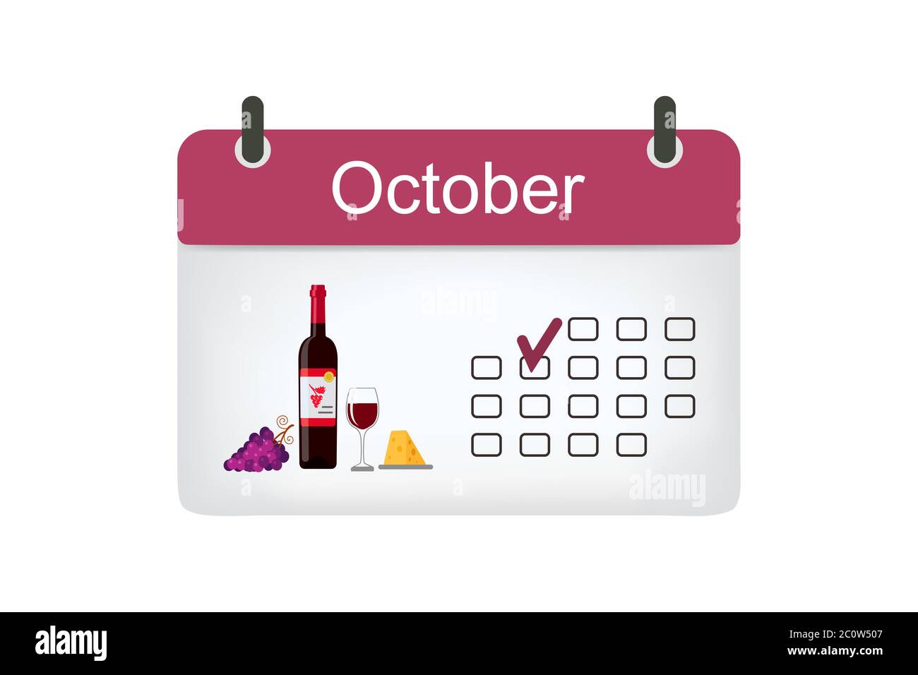 Calendar icon October with pattern isolated on white background. Vector ...