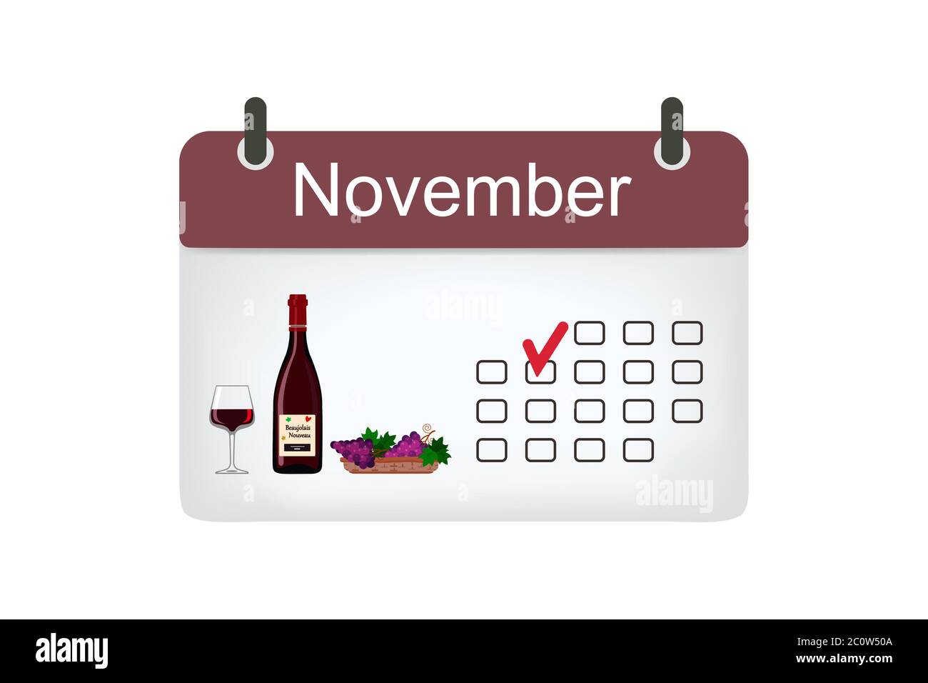 Calendar icon November with pattern isolated on white background ...