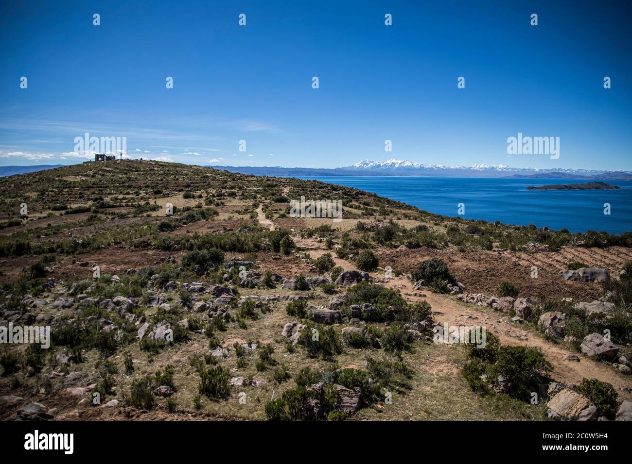 beautiful landscape in a island in bolivia Stock Photo - Alamy