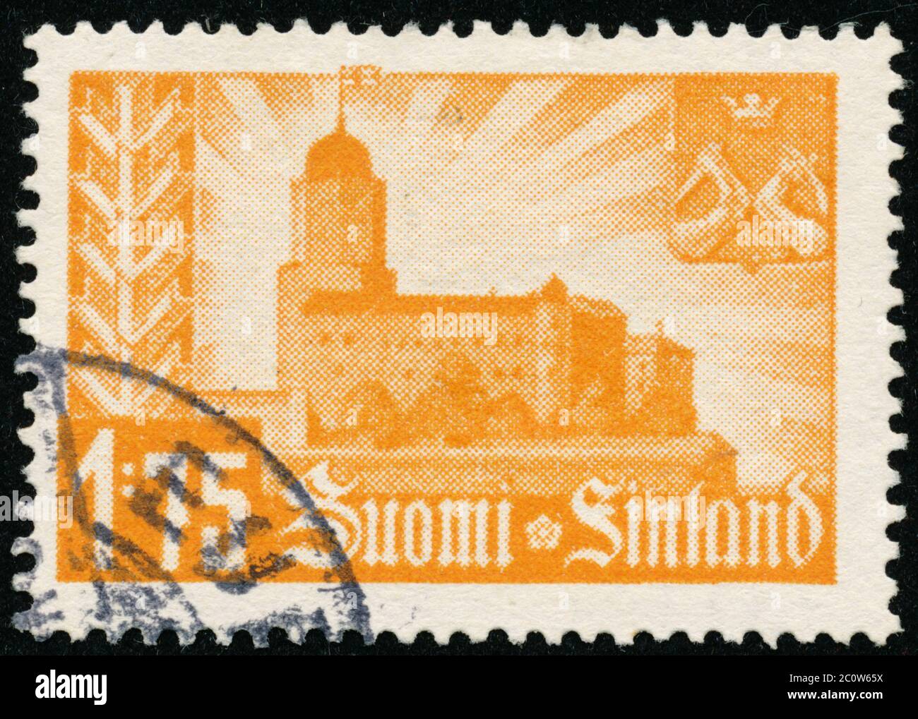 POLTAVA, UKRAINE - June 12, 2020. Vintage stamp printed in Finland ...
