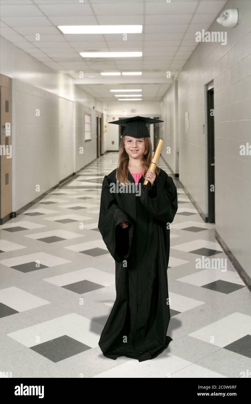 Little Girl Graduate Stock Photo - Alamy