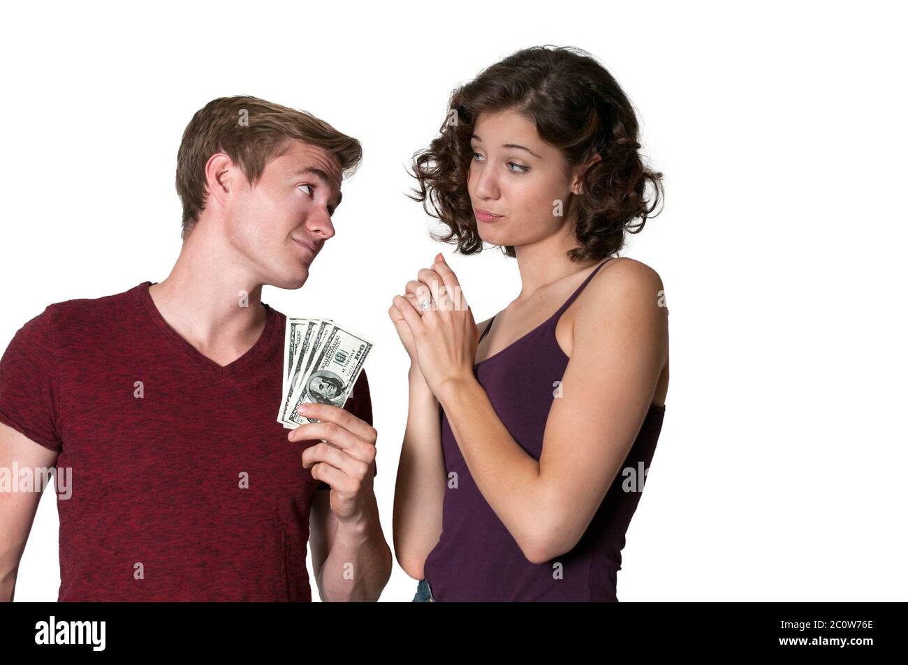Woman asking for money hi-res stock photography and images - Alamy