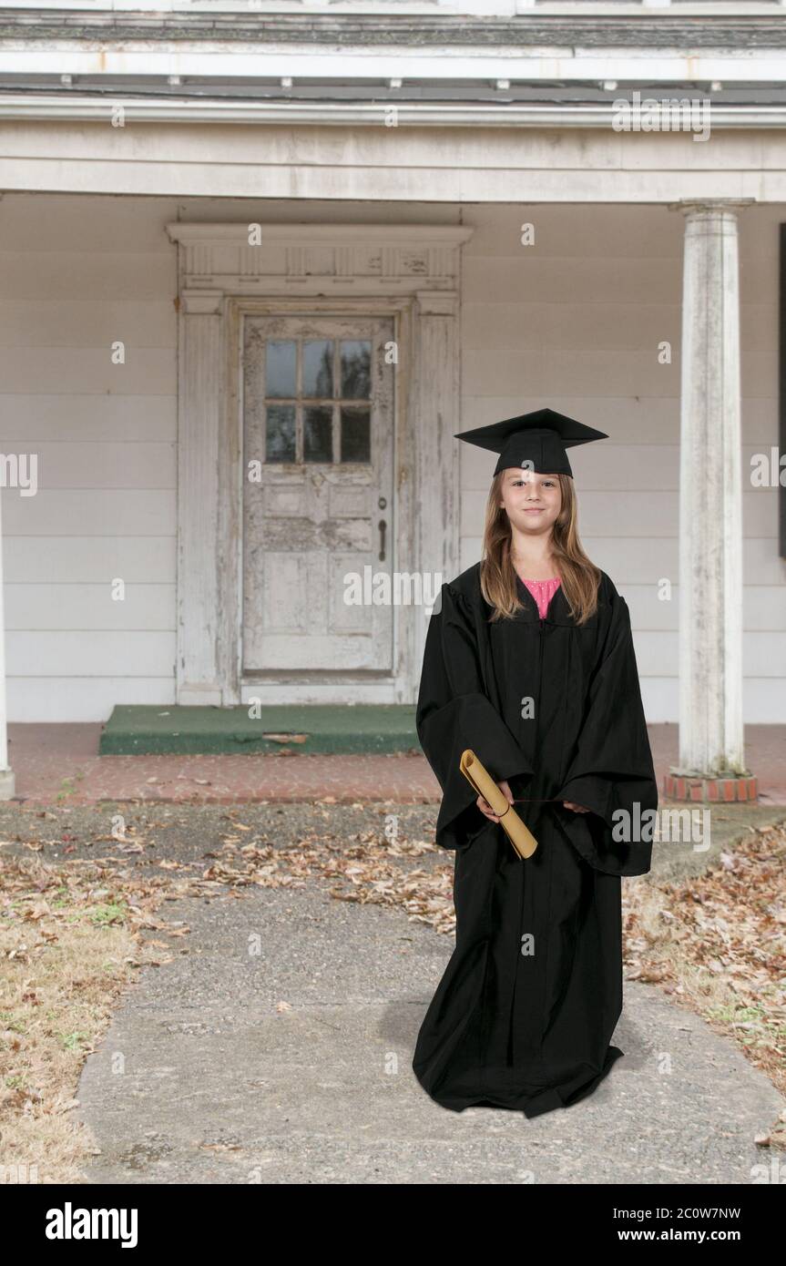 Little Girl Graduate Stock Photo - Alamy