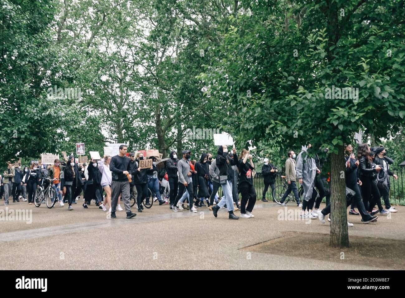 BLM Protestors on June 12th, 2020. The demonstration began in Hyde Park ...
