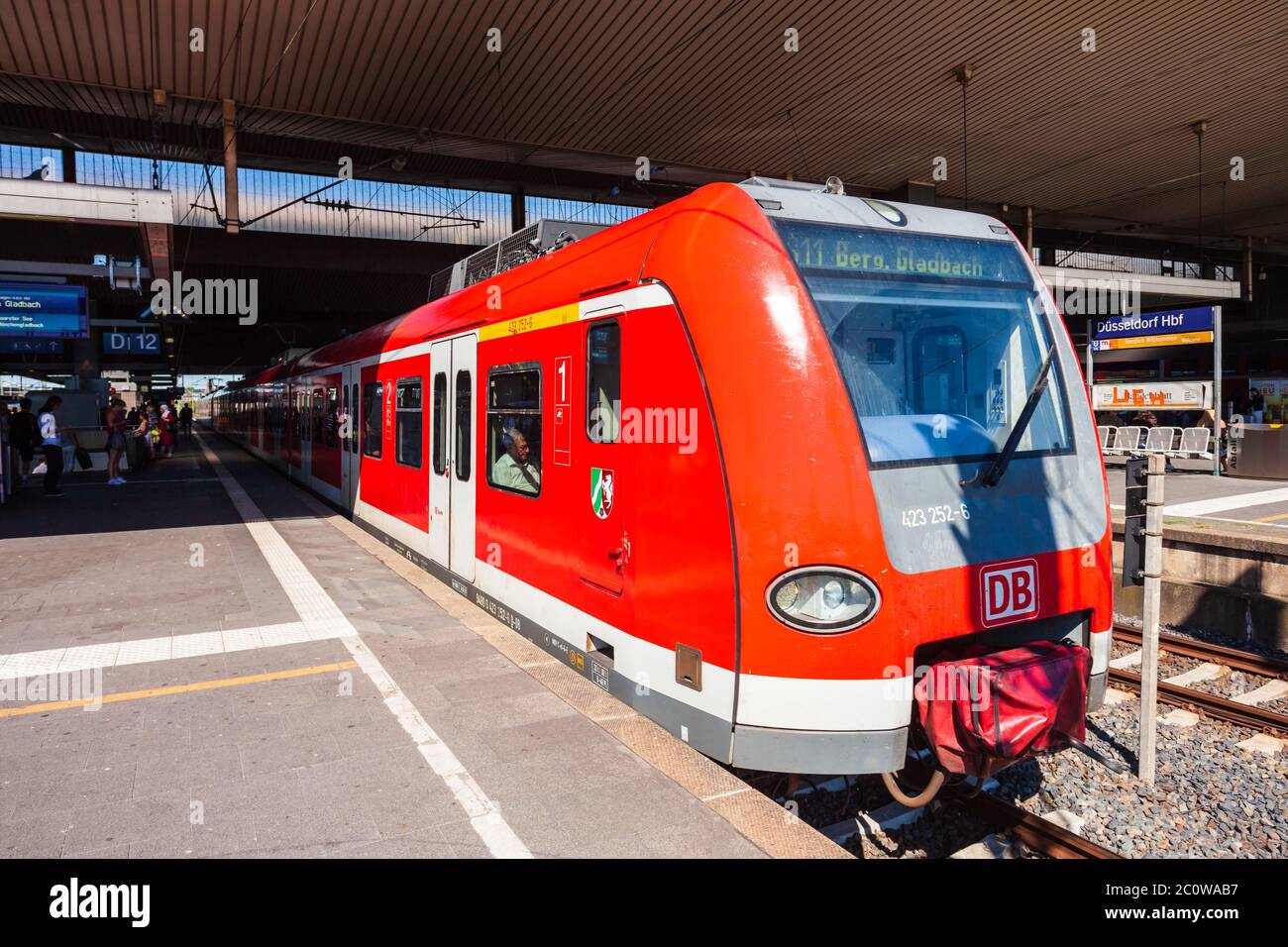 DUSSELDORF, GERMANY - JULY 02, 2018: Modern locomotive train at the ...