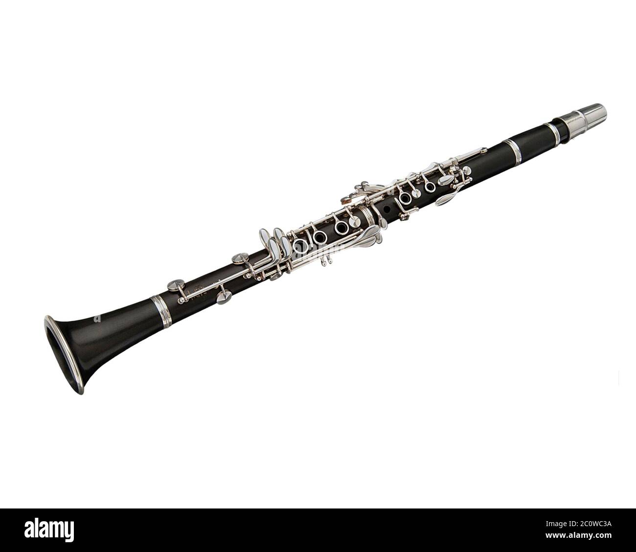 Clarinet woodwind instrument on a white background Stock Photo - Alamy