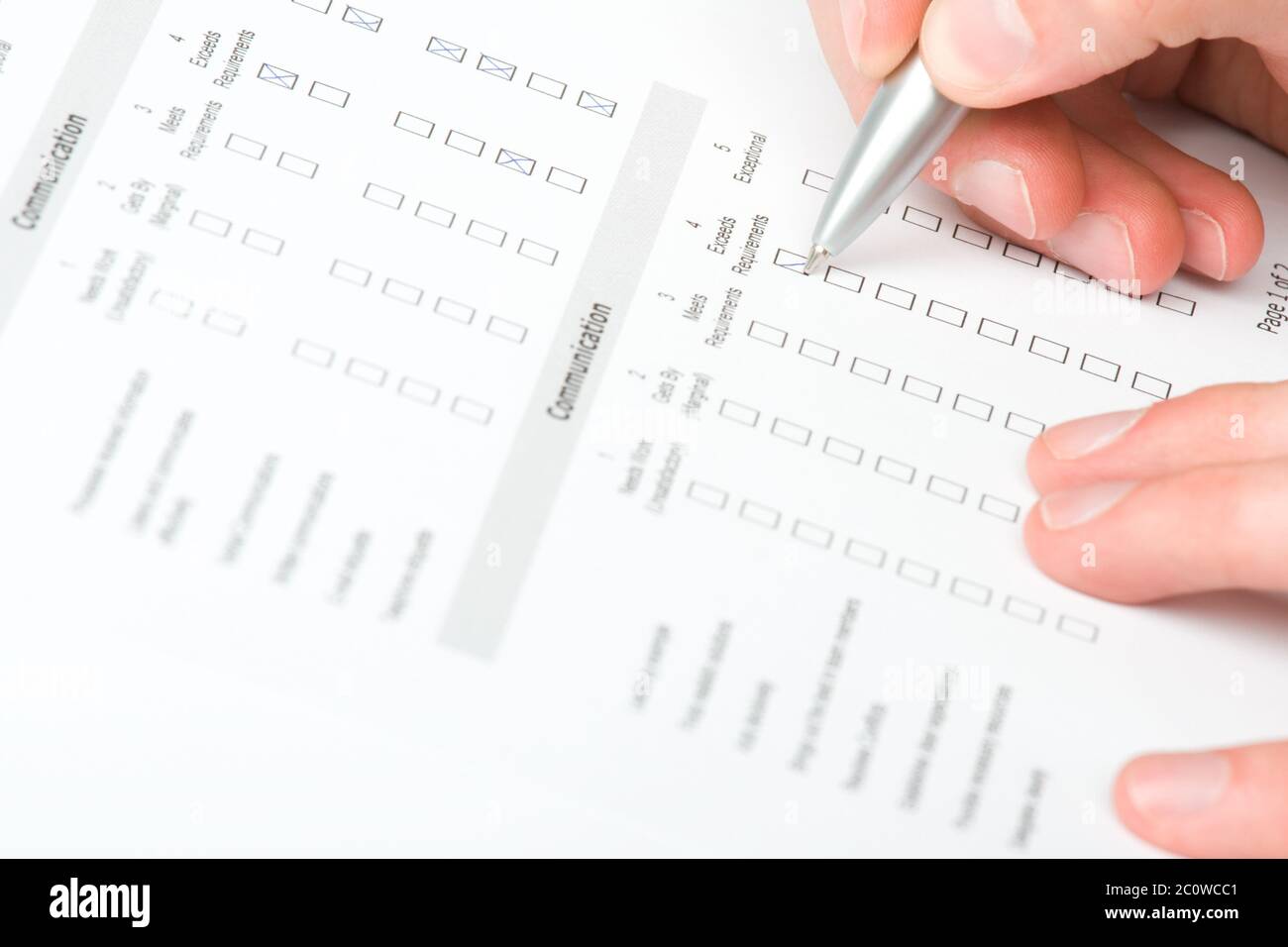 mark report fill form questionnaire complete perfect check hand write ...