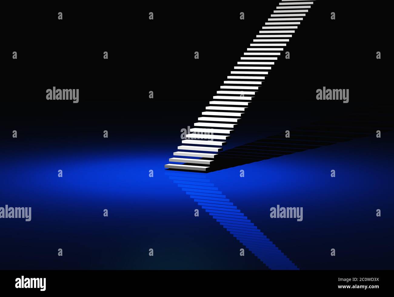 white modern stairs - blue background 21 Stock Photo - Alamy