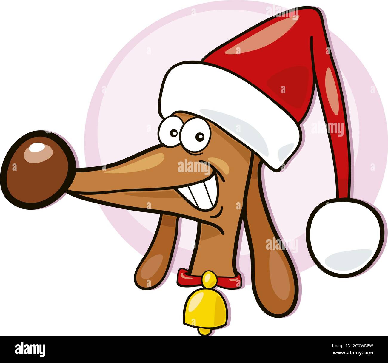 Illustration of funny santa claus dog Stock Photo - Alamy