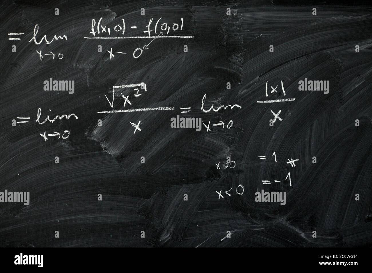 Blackboard in a school with math formulas Stock Photo - Alamy