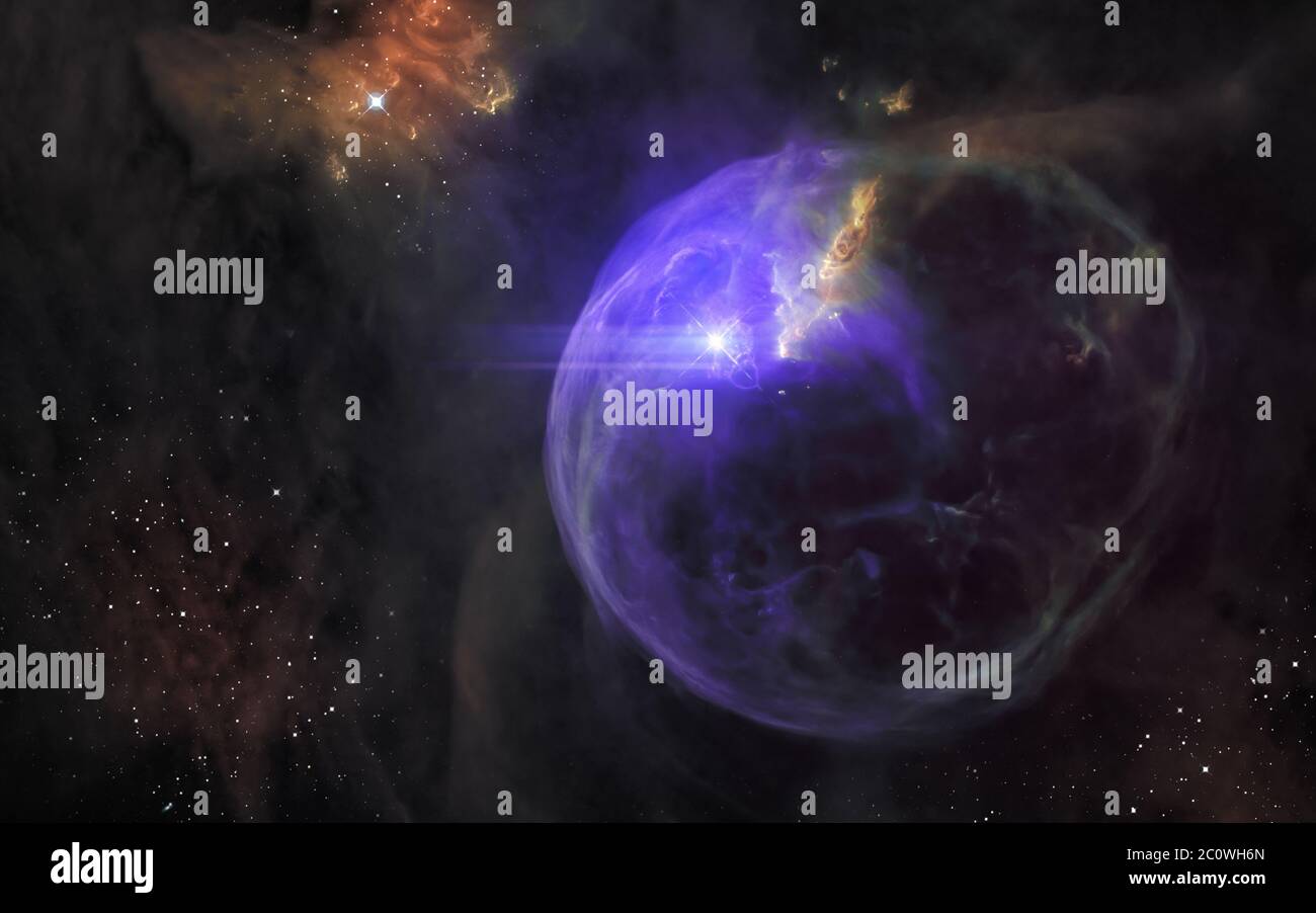 Supernova explosion. Deep space landscape, nebulae, star clusters Stock ...