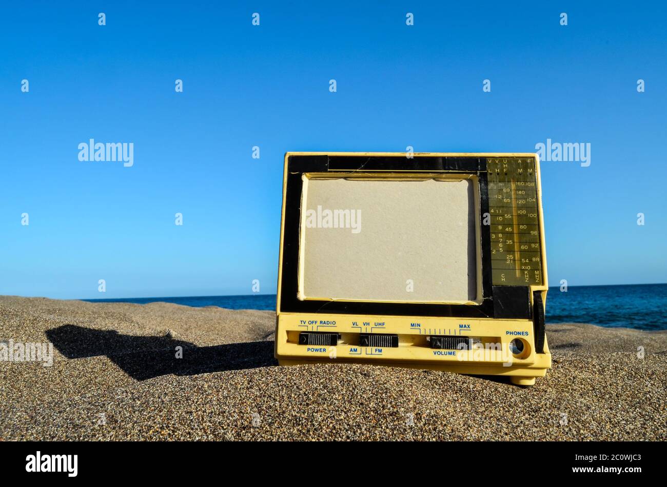 Television on the Sand Beach Stock Photo - Alamy