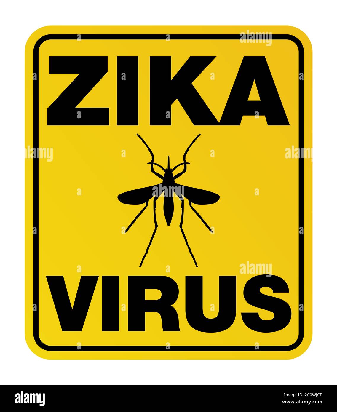 Yellow Zika Virus Warning Sign Stock Photo - Alamy