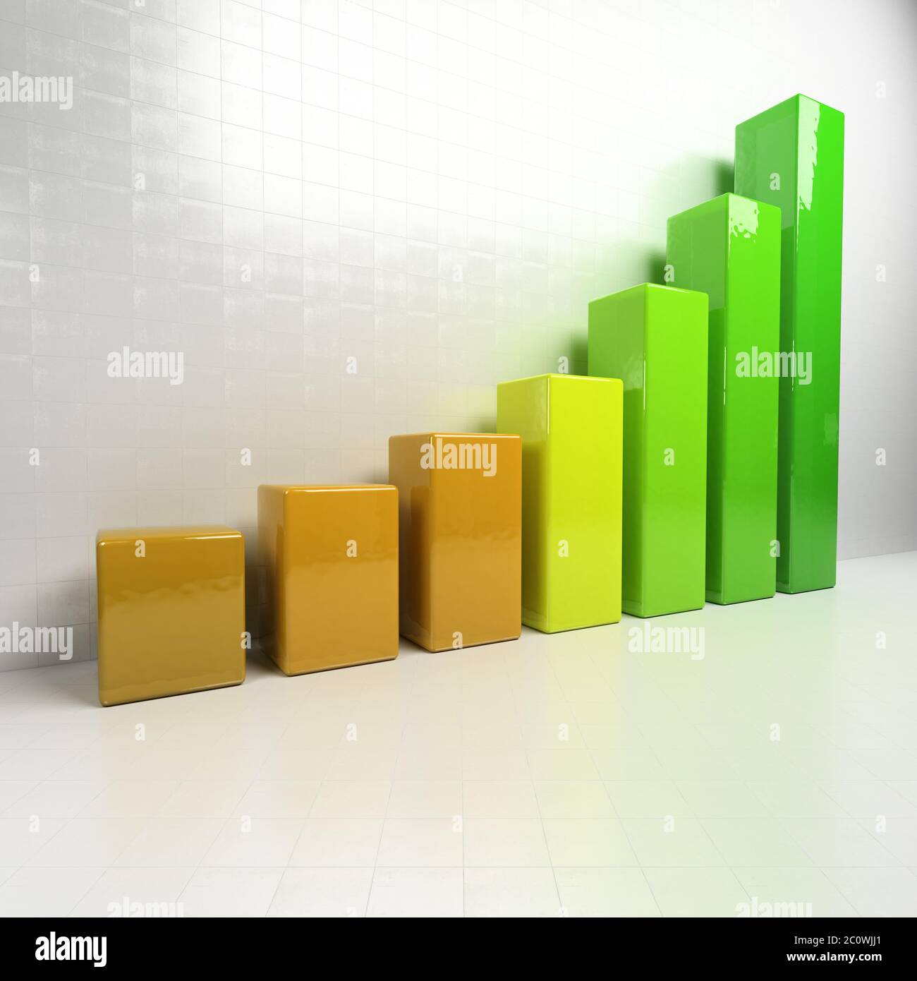 3d rendering of a chart. Growing graph Stock Photo - Alamy
