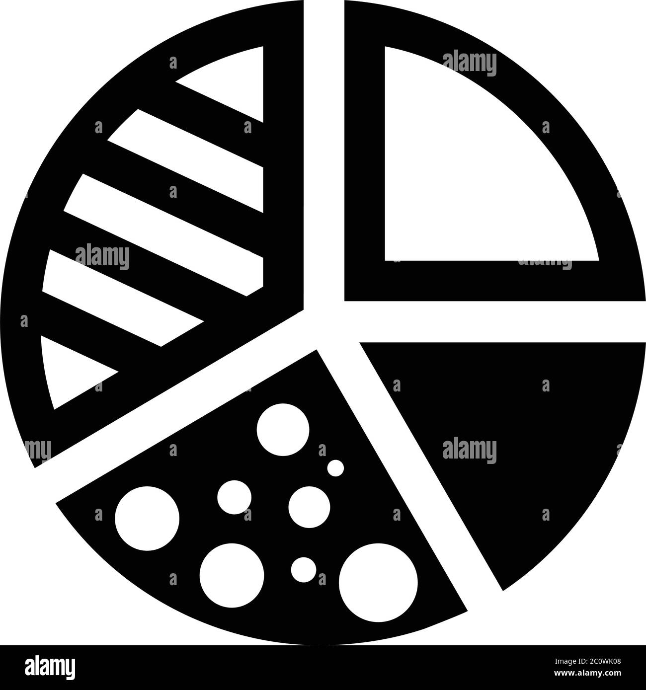 Blue sign pie chart symbol Black and White Stock Photos & Images - Alamy