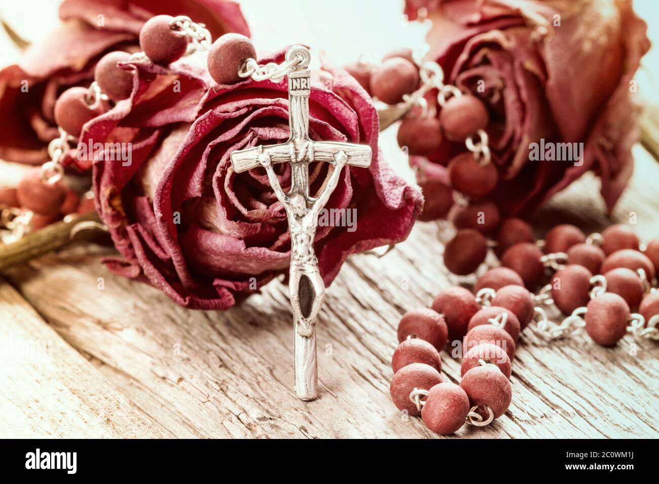 Cross Crucifix Rose Roses High Resolution Stock Photography and Images ...