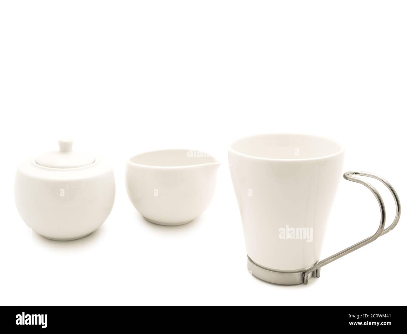 white modern tea-set Stock Photo - Alamy