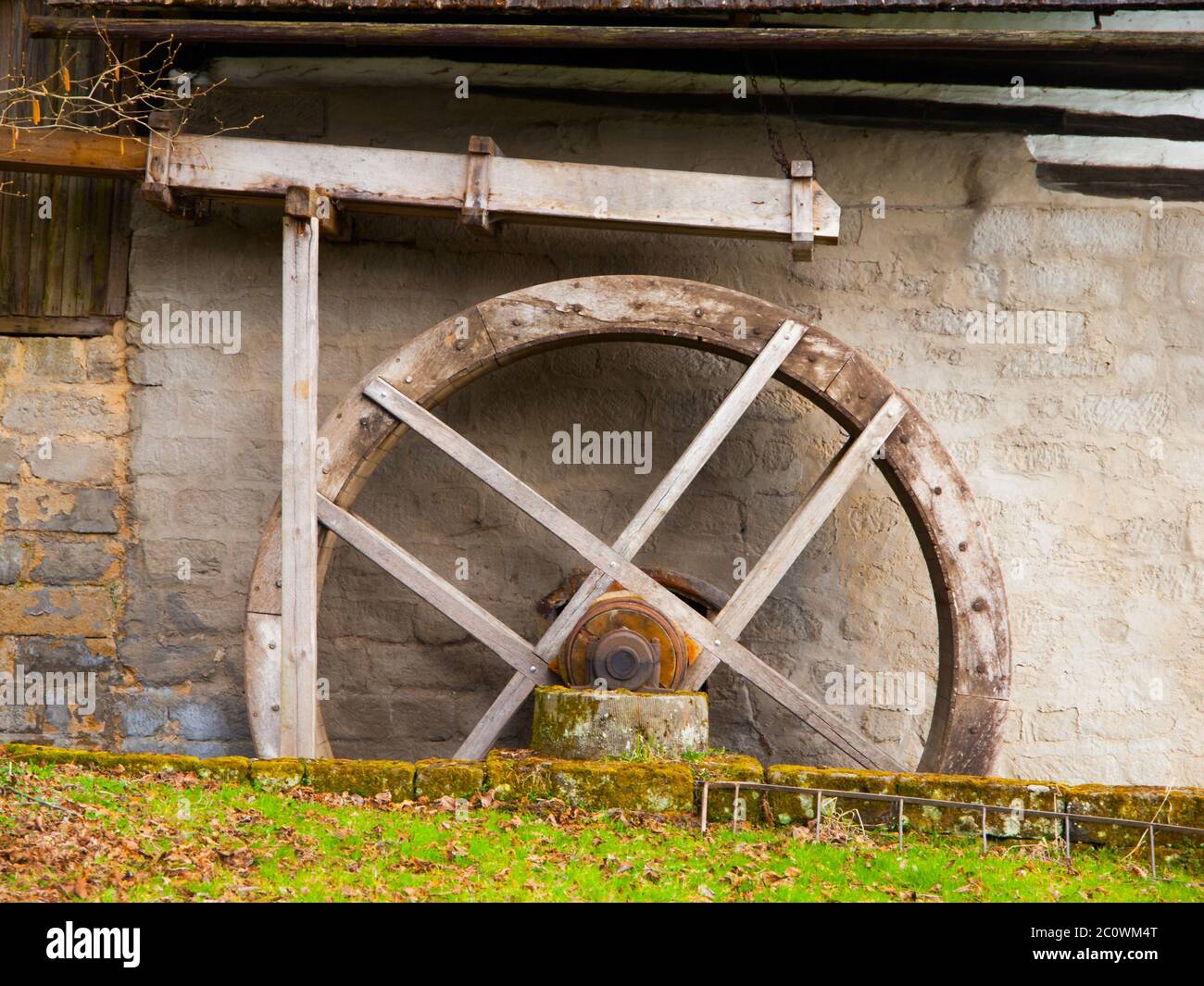 Old stone mill wheel hi-res stock photography and images - Alamy