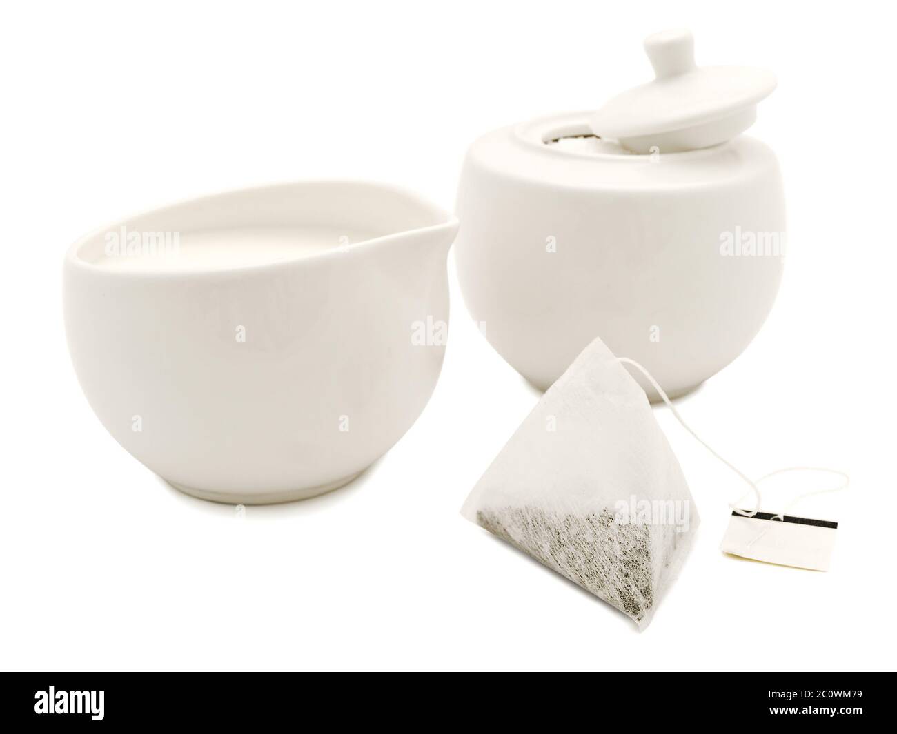 white modern tea-set Stock Photo - Alamy