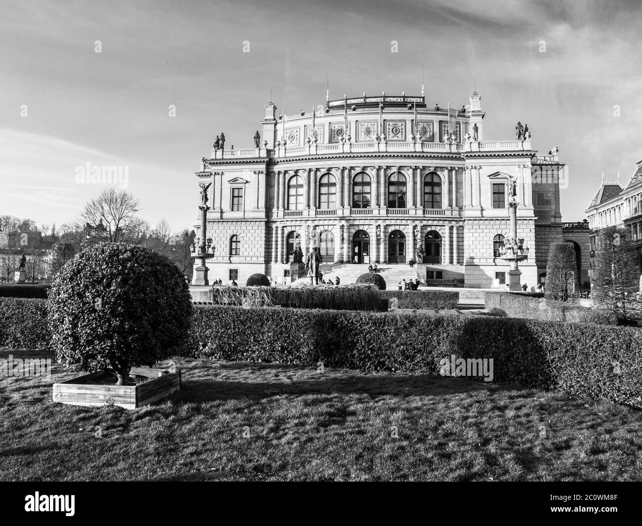 Prague neo renaissance architecture Black and White Stock Photos ...