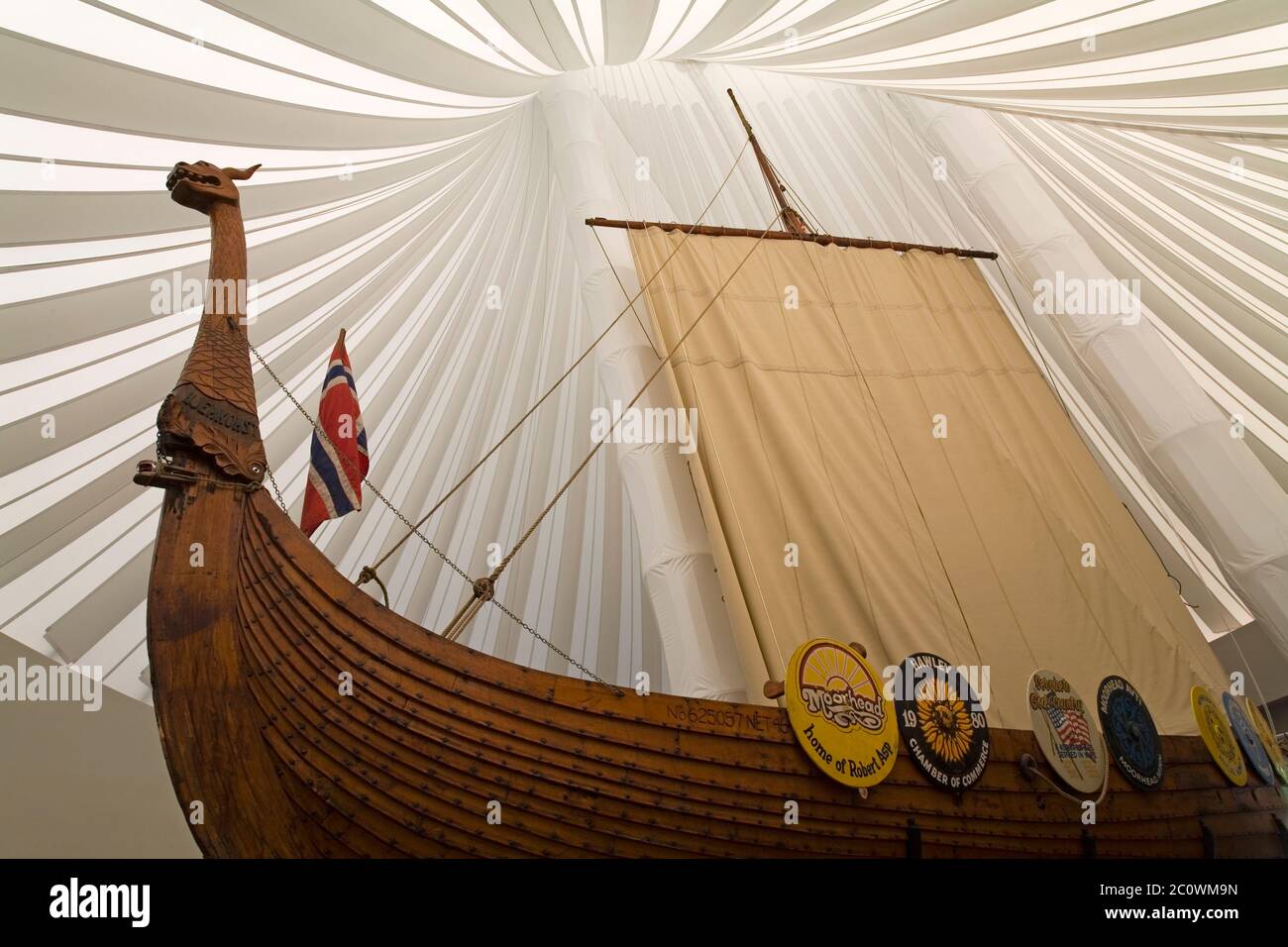 Viking Ship at the Hjemkomst Center, Moorhead City, Minnesota, USA ...