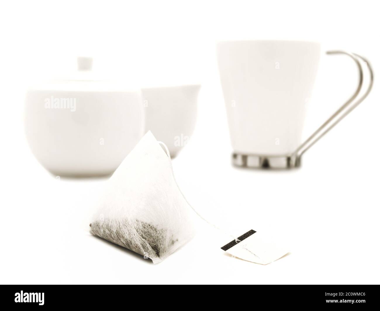 white modern tea-set Stock Photo - Alamy