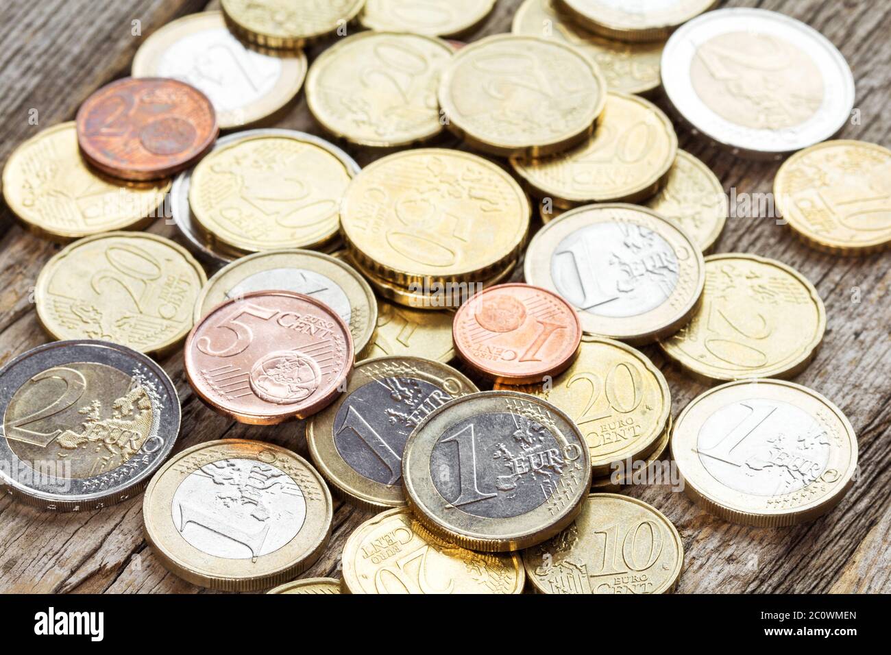 Pile of European currency coins Stock Photo - Alamy