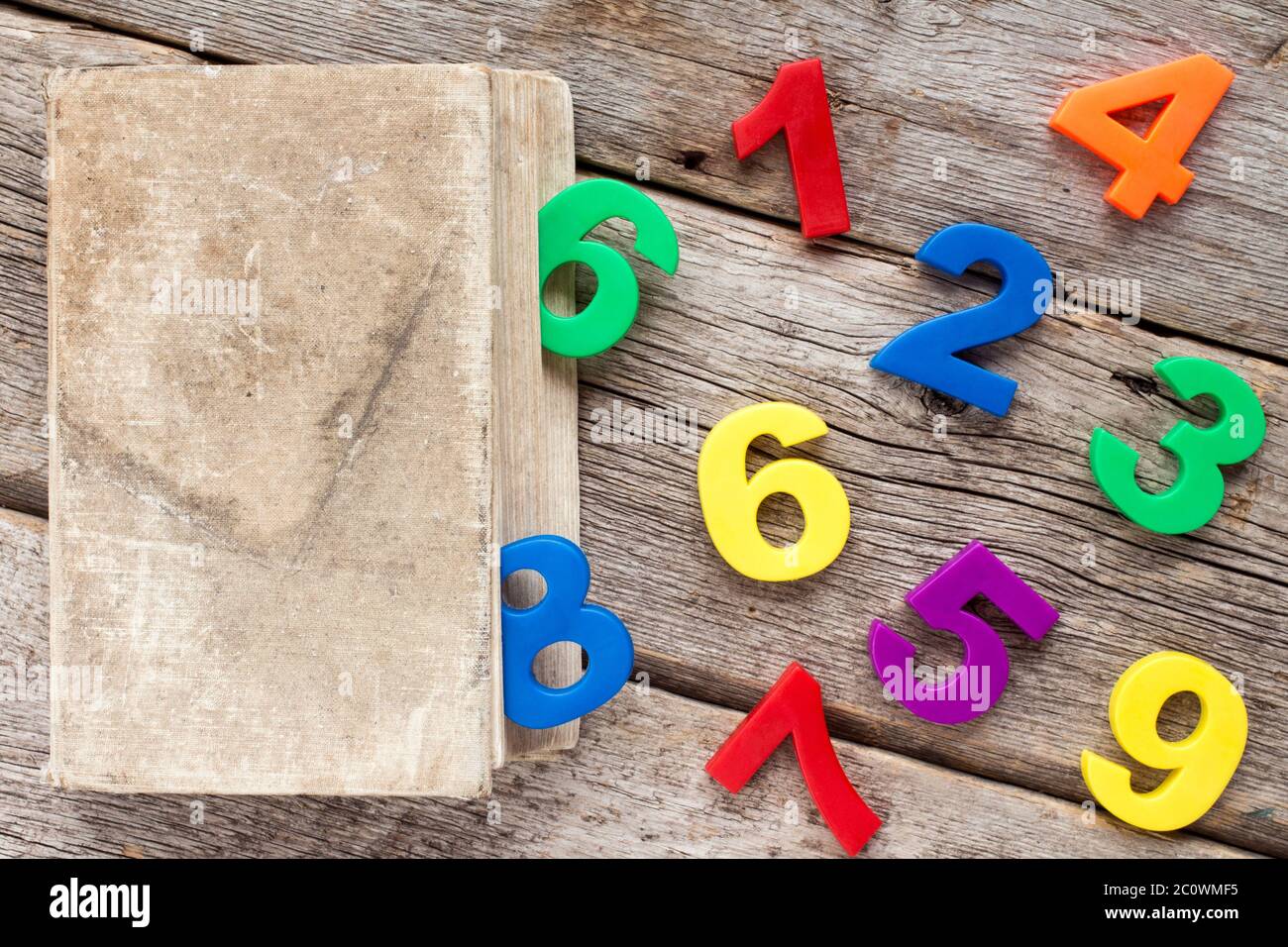 Numbers coming out from book Stock Photo - Alamy