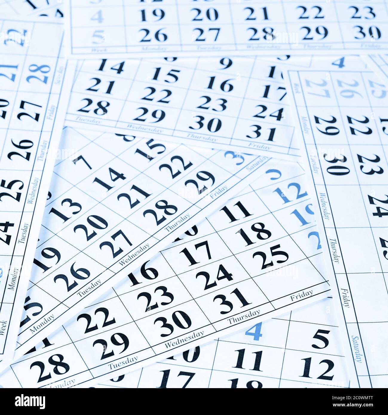 Closeup of dates on calendar page Stock Photo - Alamy