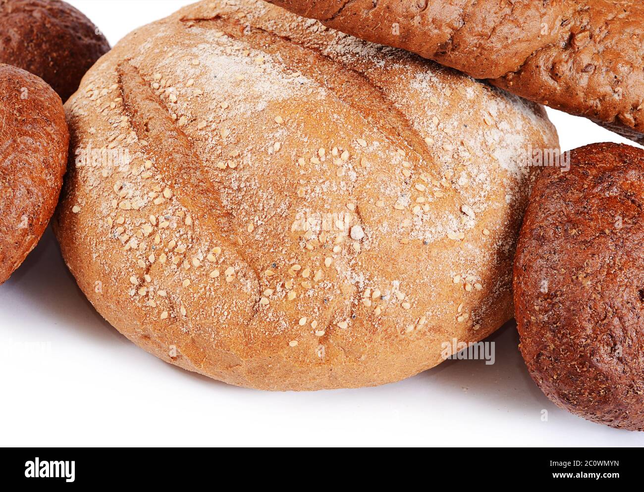 Fresh bread isolated on a white background Stock Photo - Alamy